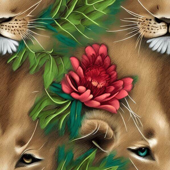 Download Seamless Pattern of Lions with Unique Faces and Expressions ...