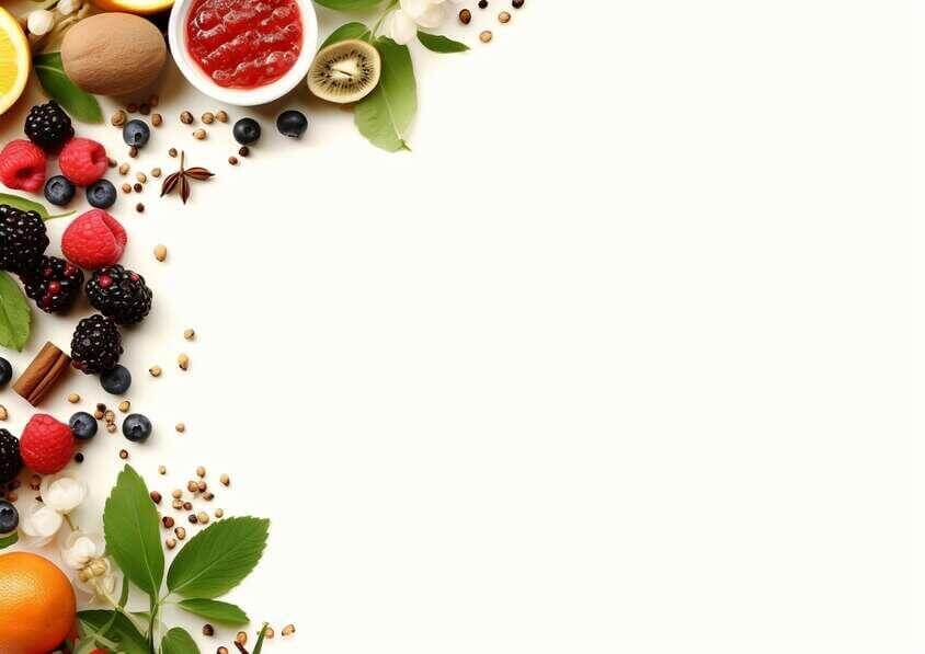 Download Fruits, Nuts, and Seeds on a White Background Backgrounds ...