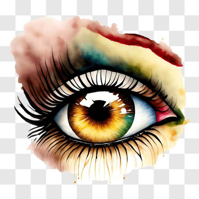 Download Colorful Dripping Paint Eye Art PNGs Online - Creative Fabrica
