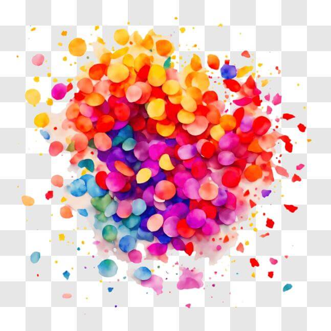Download Colorful Confetti Splash Art Piece PNGs Online - Creative Fabrica