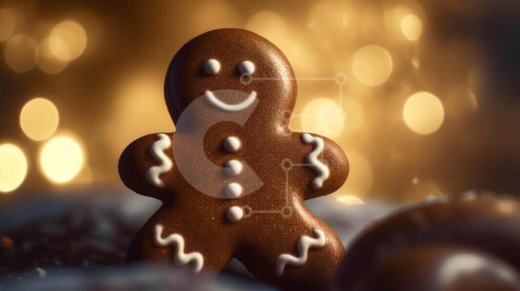 Delicious Chocolate Gingerbread Man on Cookies stock photo | Creative ...