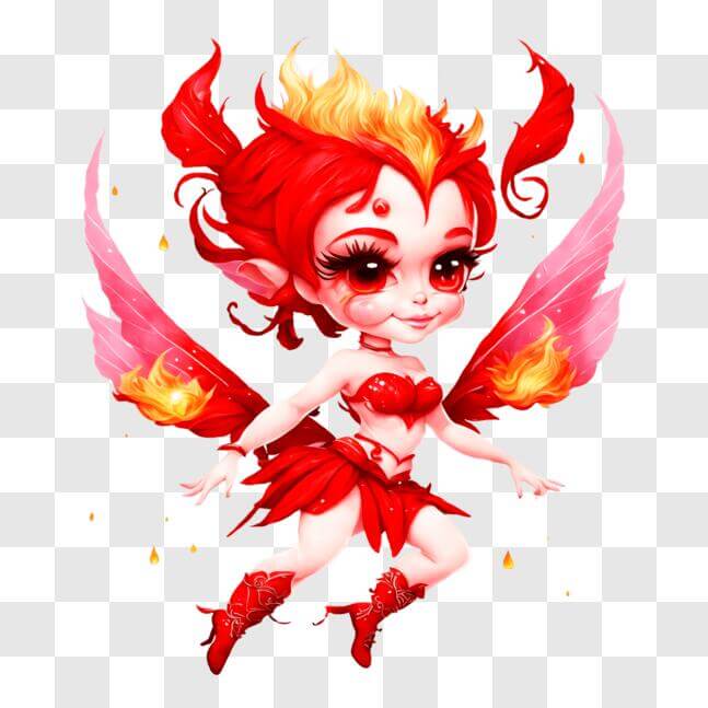 Download Fire Fairy Cartoon Girl PNGs Online - Creative Fabrica