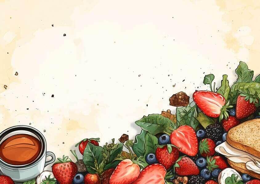 Download Colorful Hand-drawn Fruits and Vegetables Background ...