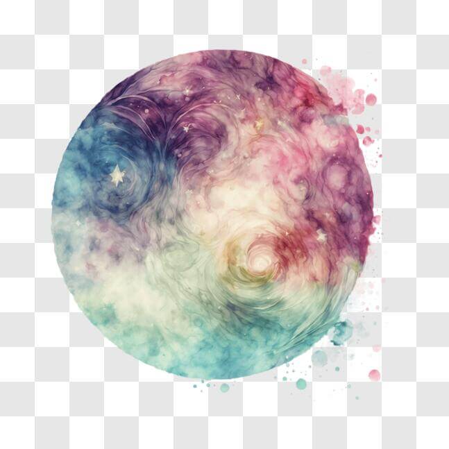 Download Colorful Moon Painting with Swirls and Splashes of Paint PNGs ...