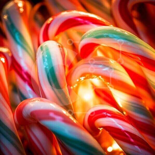 Close-Up of Colorful Candy Canes stock photo | Creative Fabrica
