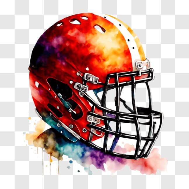 Download Colorful Football Helmet with Watercolor Splashes PNGs Online ...