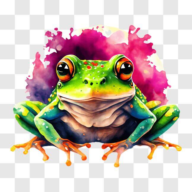 Download Colorful Frog on Abstract Background PNGs Online - Creative ...