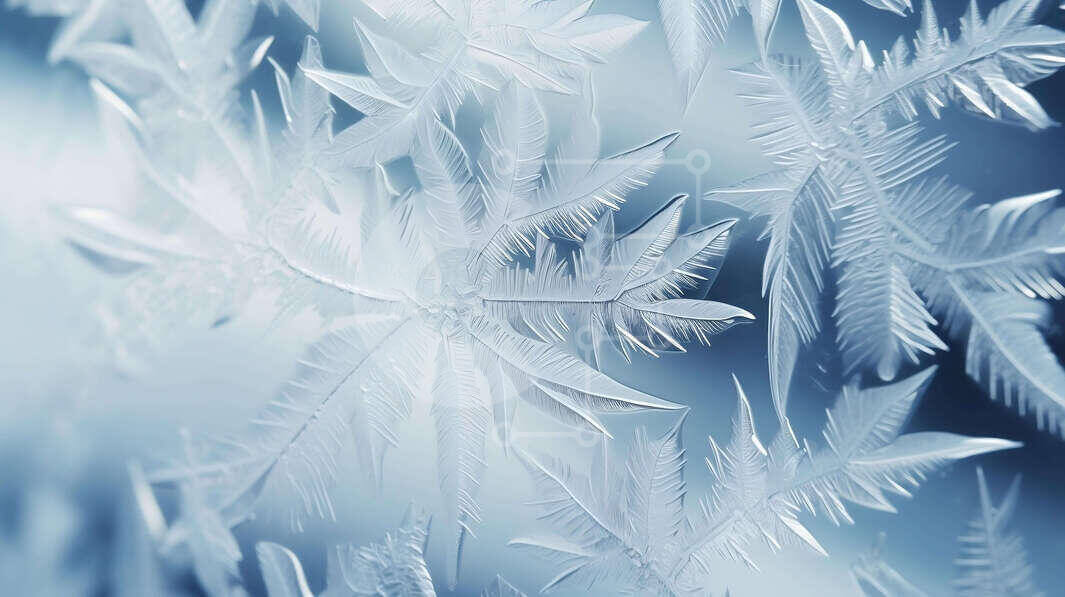 Frozen Snowflakes on Glass Surface stock photo | Creative Fabrica