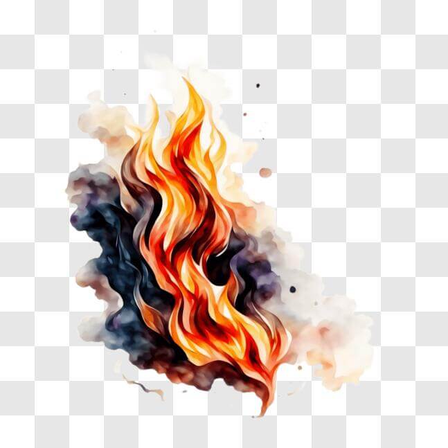 Download Colorful Fire Splash Watercolor Painting PNGs Online ...