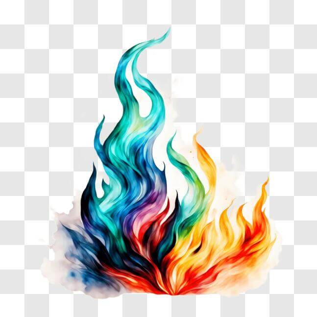 Download Colorful Fire Splashed with Water PNGs Online - Creative Fabrica