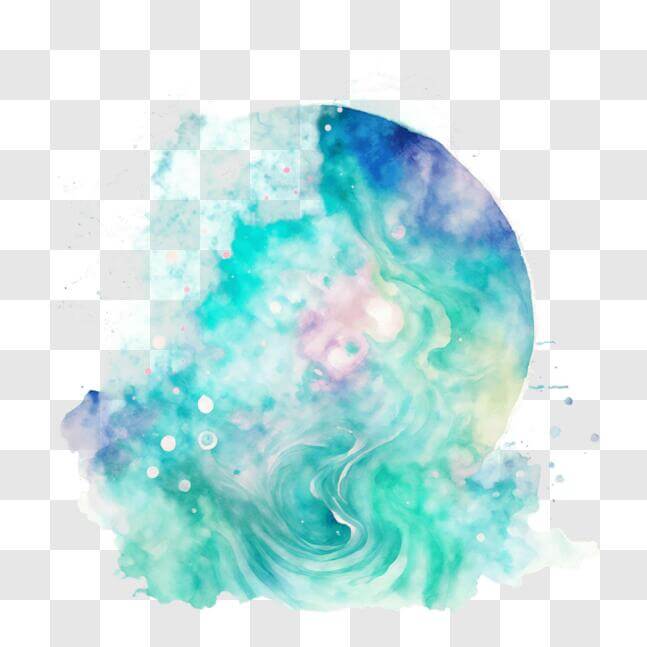 Download Abstract Watercolor Painting with Blue, Green, and Purple ...