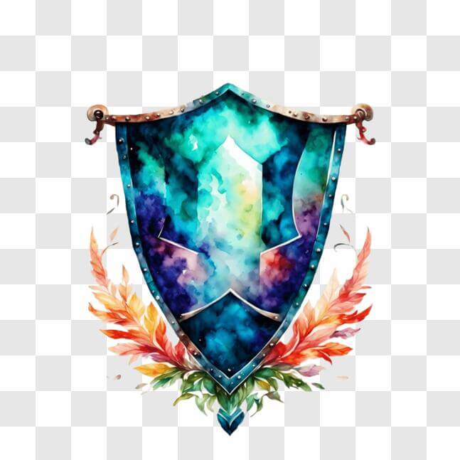 Download Colorful Floral Shield for Game Logo or Brand Identity PNGs ...