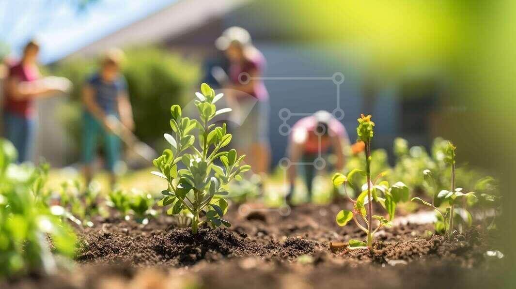 Group Gardening Project in Action stock photo | Creative Fabrica