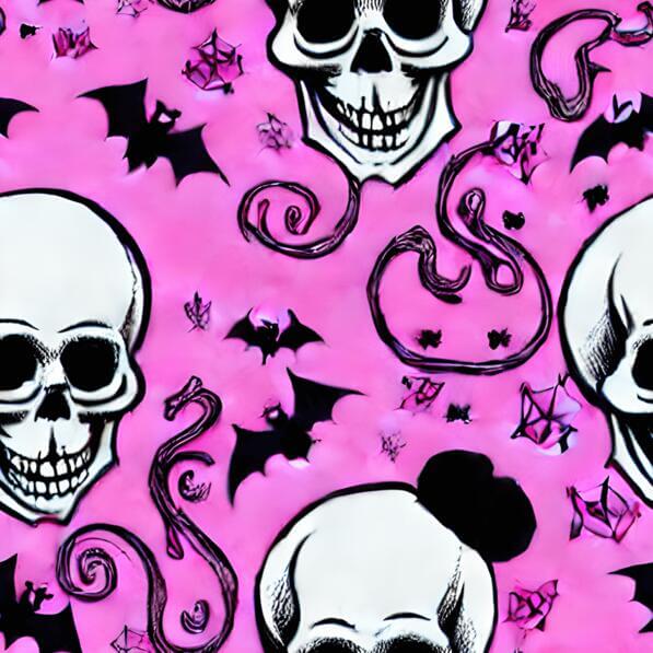 Download Pink Halloween Background with Skulls and Bats Patterns Online ...