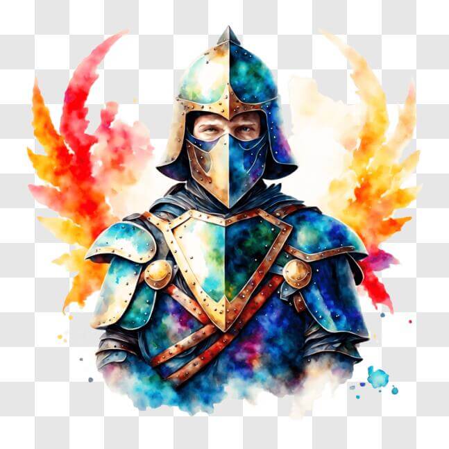Download Fantasy Knight Painting with Wings PNGs Online - Creative Fabrica