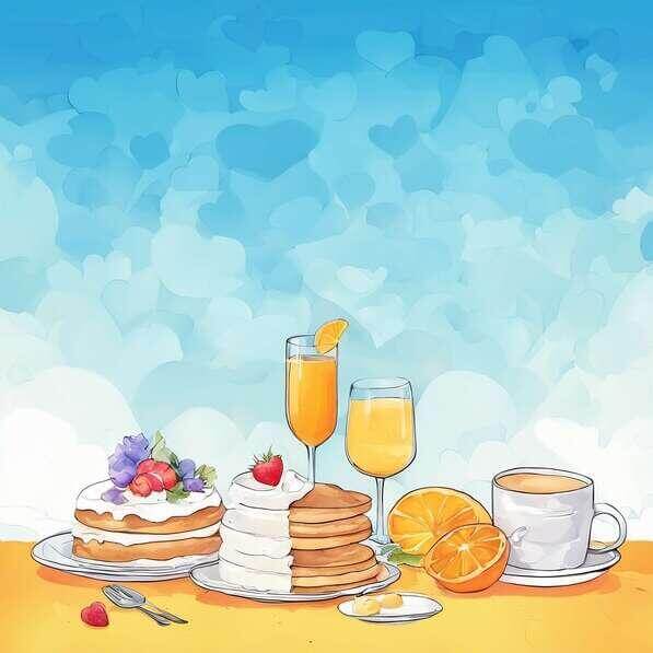 Download Breakfast Table with Pancakes, Coffee, Orange Juice, and ...