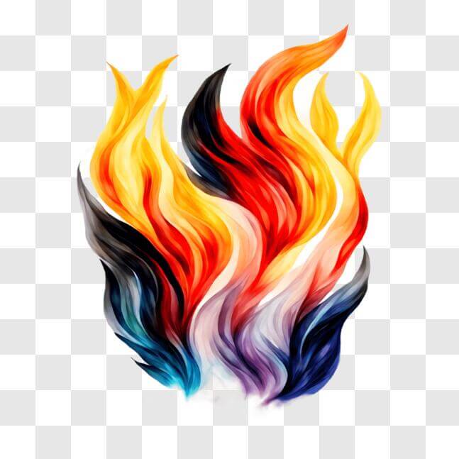 Download Colorful Fire Illustration for Design and Media PNGs Online ...