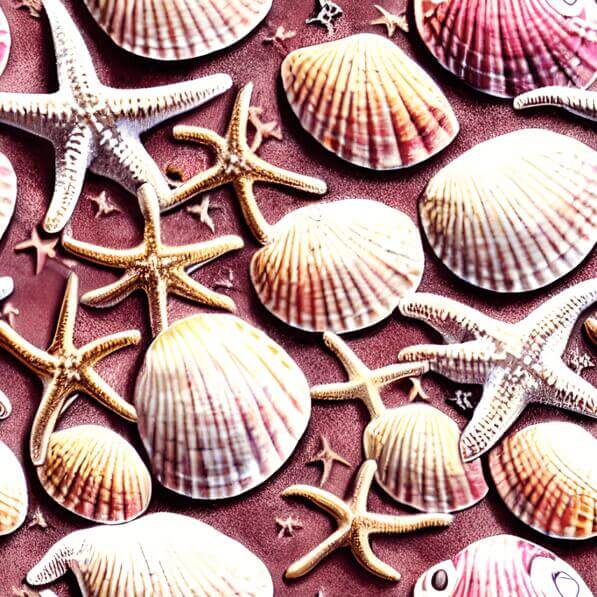 Download Seashell Pattern Background with Starfish and Vibrant Colors ...