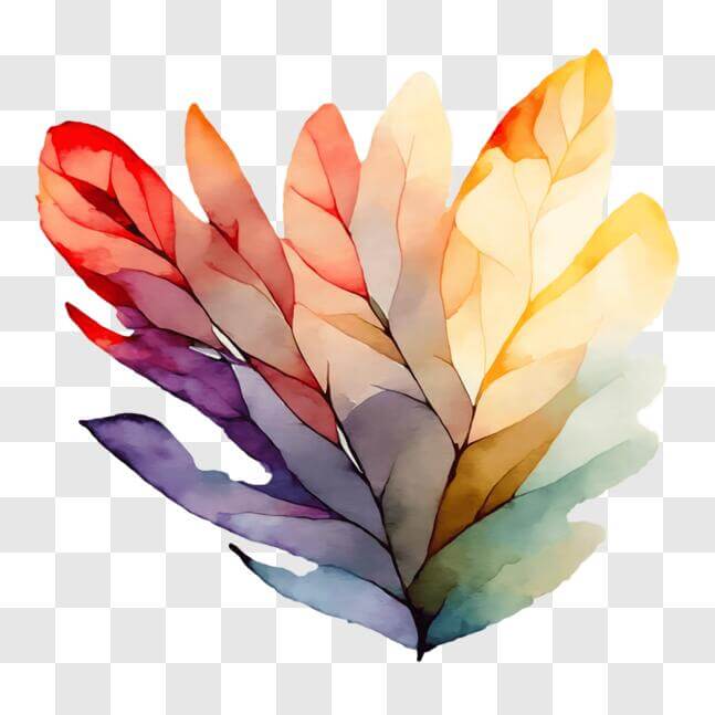 Download Colorful Watercolor Leaf Artwork PNGs Online - Creative Fabrica