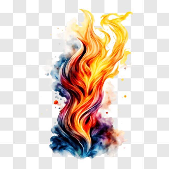 Download Colorful Floating Fire Art Piece PNGs Online - Creative Fabrica