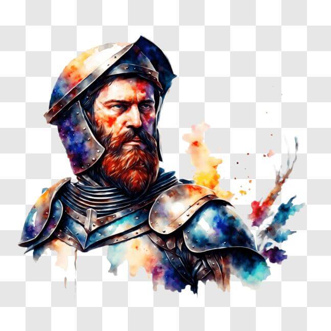 Télécharger Peinture à l'aquarelle d'un chevalier médiéval PNGs En ...