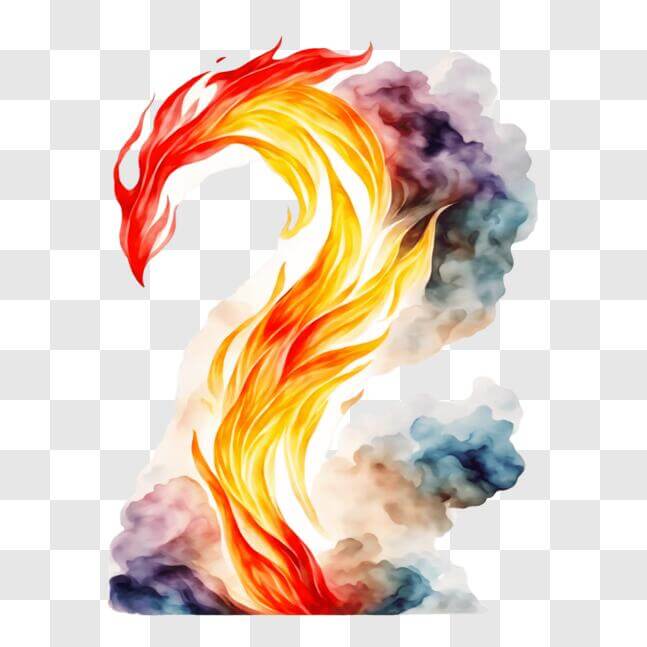 Download Colorful Fire and Number 2 Abstract Design PNGs Online ...