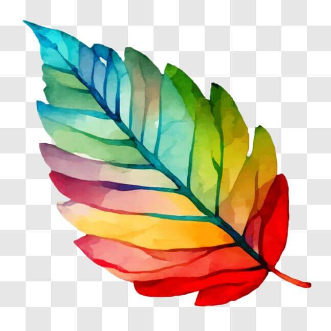Download Colorful Painted Leaf - Abstract Nature Design PNGs Online ...