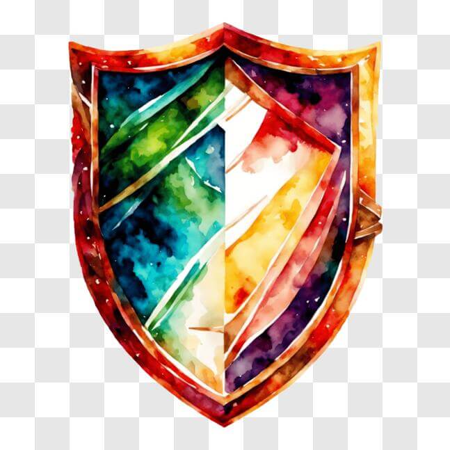 Download Colorful Watercolor Shield Painting PNGs Online - Creative Fabrica