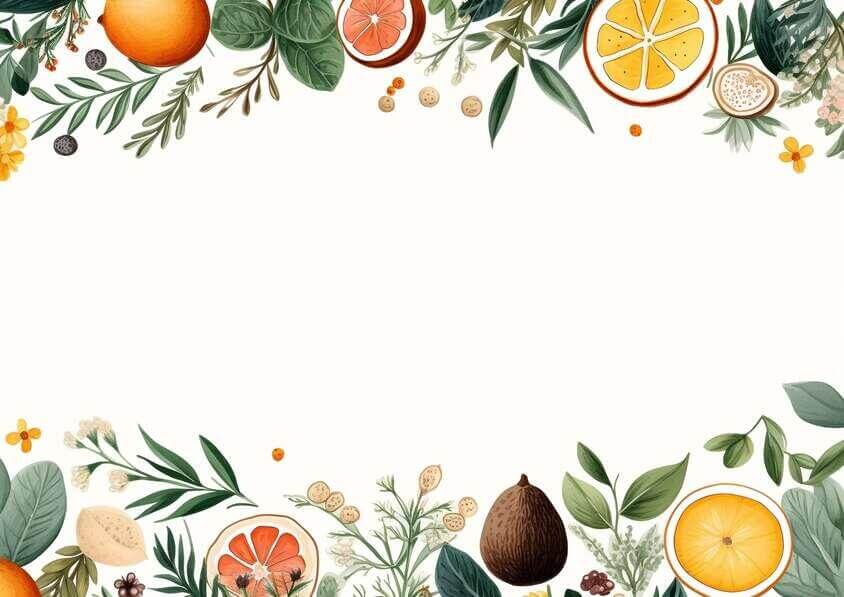 Download Citrus Fruit and Herb Border Frame Backgrounds Online ...
