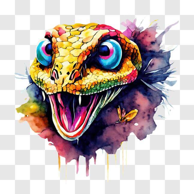 Download Colorful Iridescent Snake Painting PNGs Online - Creative Fabrica