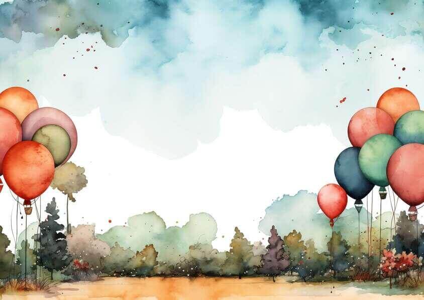 Download Watercolor Painting of Colorful Balloons Backgrounds Online ...