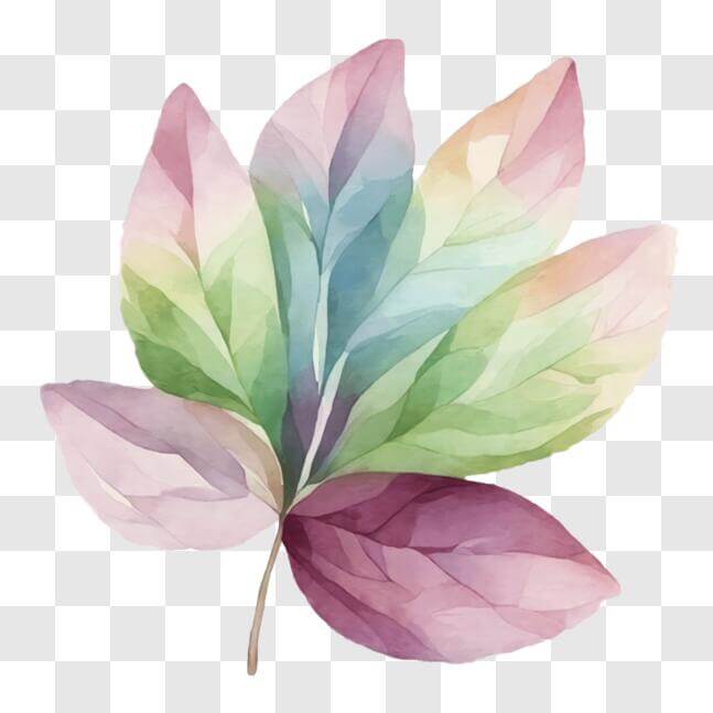 Download Colorful Watercolor Leaf on a Black Background PNGs Online ...