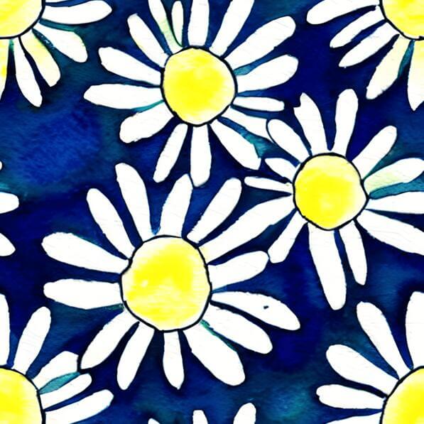 Download Seamless Daisy Pattern on Blue Background Patterns Online ...