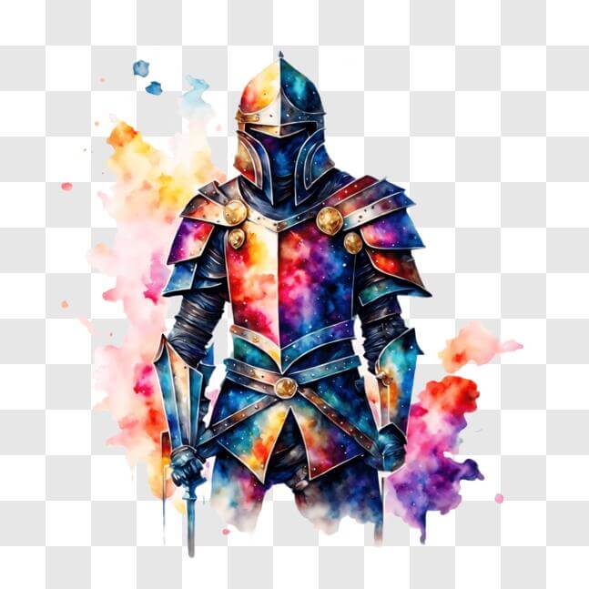 Télécharger Peinture colorée d'un chevalier en armure avec un fond d ...