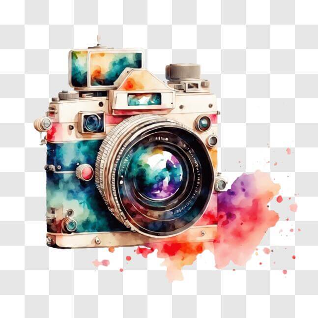 Download Colorful Camera with Watercolor Splashes PNGs Online ...