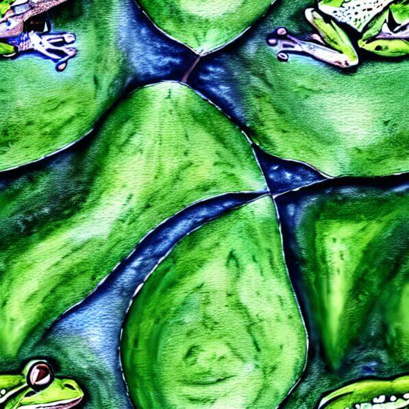 Download Stained Glass Painting of Frogs on Lily Pads Patterns Online ...