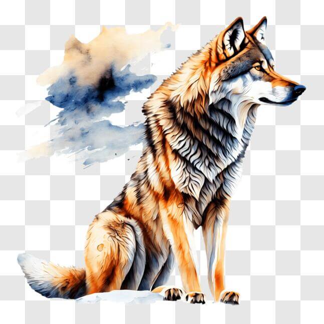 Download Calm and Relaxed Wolf PNGs Online - Creative Fabrica