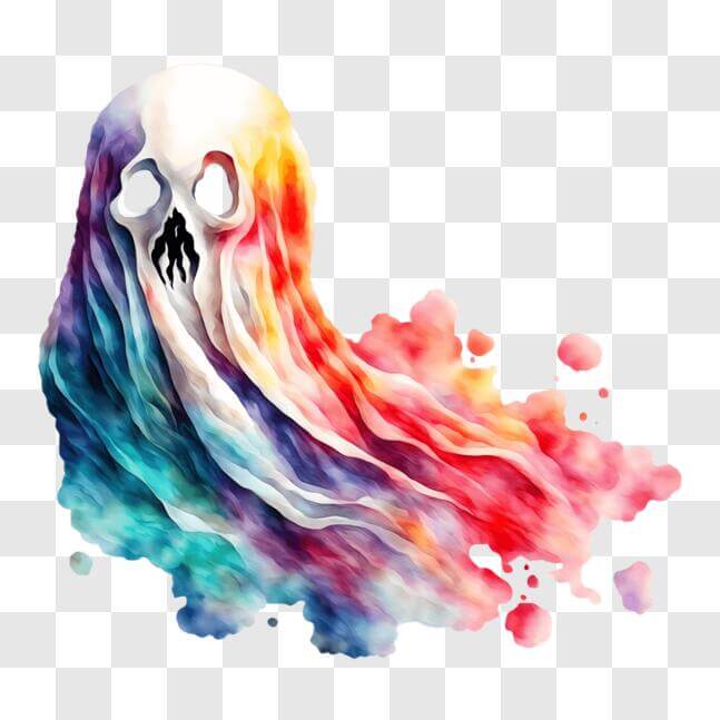 Download Colorful Ghost Painting PNGs Online - Creative Fabrica