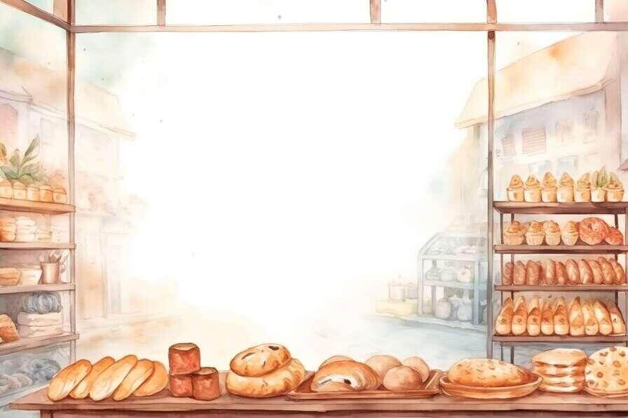 Download Colorful Watercolor Illustration of a Bakery Display ...