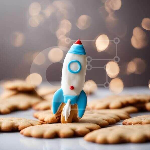 Rocket Cookie for Party or Celebration stock photo | Creative Fabrica