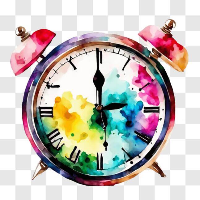 Download Colorful Alarm Clock on Black Background PNGs Online ...