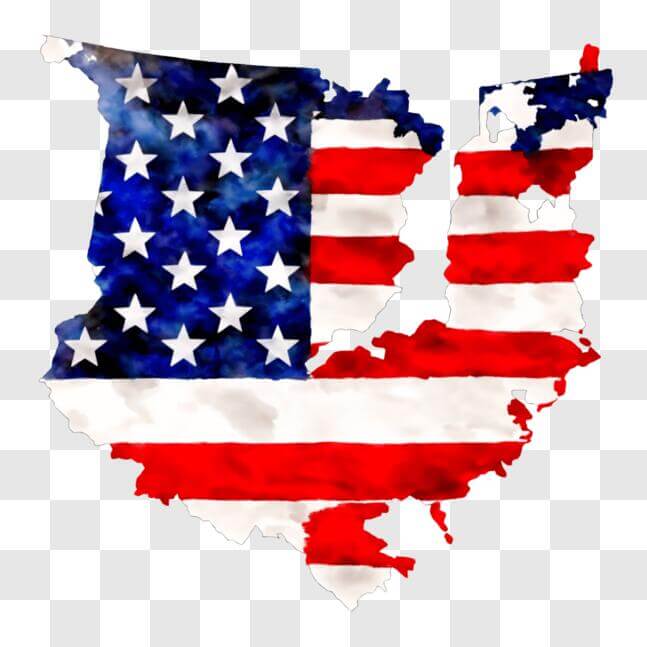 Download Map of the United States with American flag PNGs Online ...