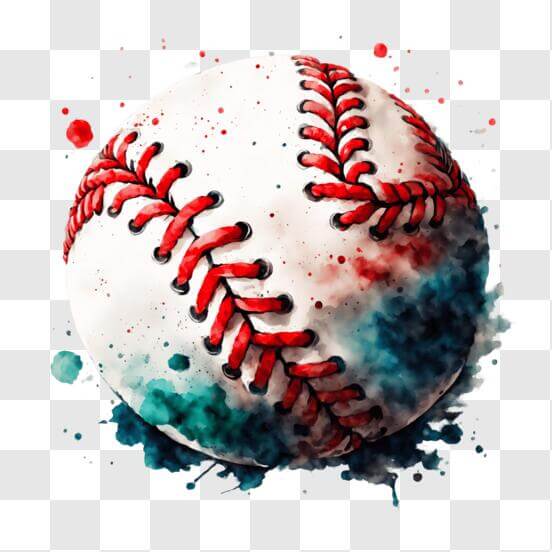 Download Colorful Paint Splatter Baseball on Black Background PNGs ...