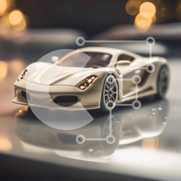 Toy Sports Car on Tabletop with Reflections - Stock Photo stock photo ...