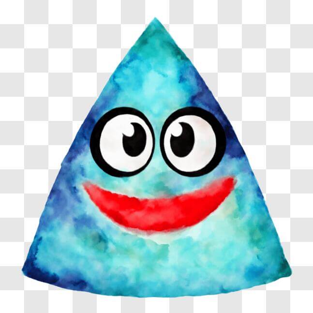 Download Abstract Blue Triangle with Smiley Face and Red Eyes PNGs ...