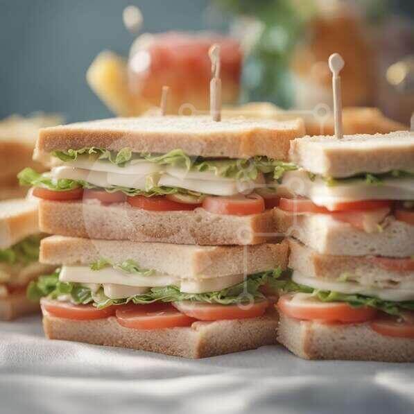 Delicious Stack of Sandwiches with Different Fillings stock photo ...