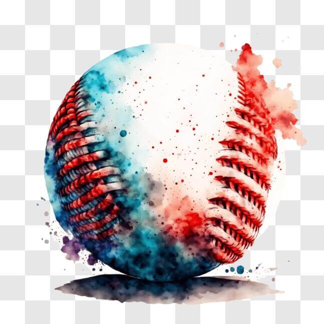 Download Colorful Baseball with Paint Splashes PNGs Online - Creative ...