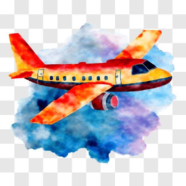 Download Colorful Abstract Airplane Flying in the Sky PNGs Online ...