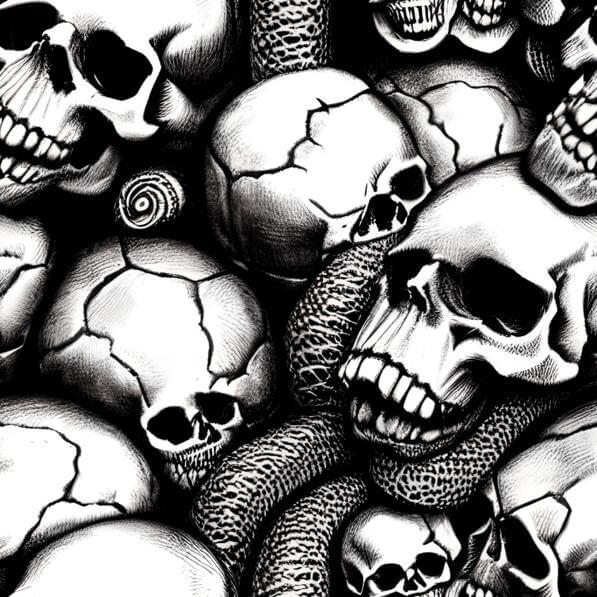 Download Black and white pattern of skulls and snakes Patterns Online ...