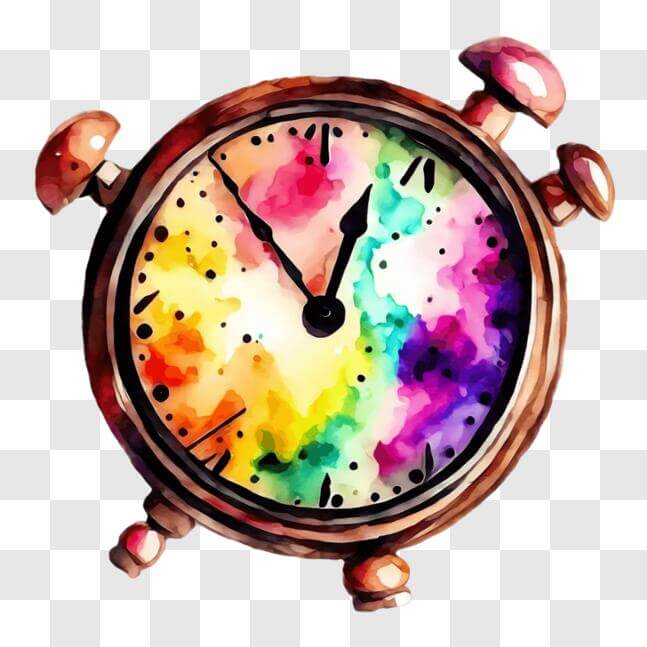 Download Colorful Alarm Clock with Patterns and Numbers PNGs Online ...